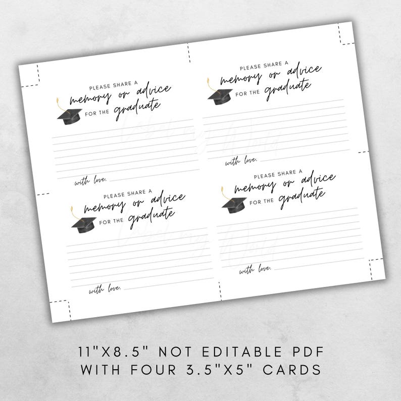 Printable Memories and Advice Graduation Sign, Please Leave a Memory or ...