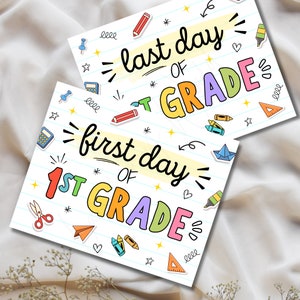 Printable 10"x8" First & Last Day of 1st Grade Signs | First Grade Back ...