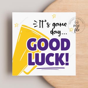 Printable Sports Team Game Day Tag, It's Game Day Good Luck Gift Tags ...