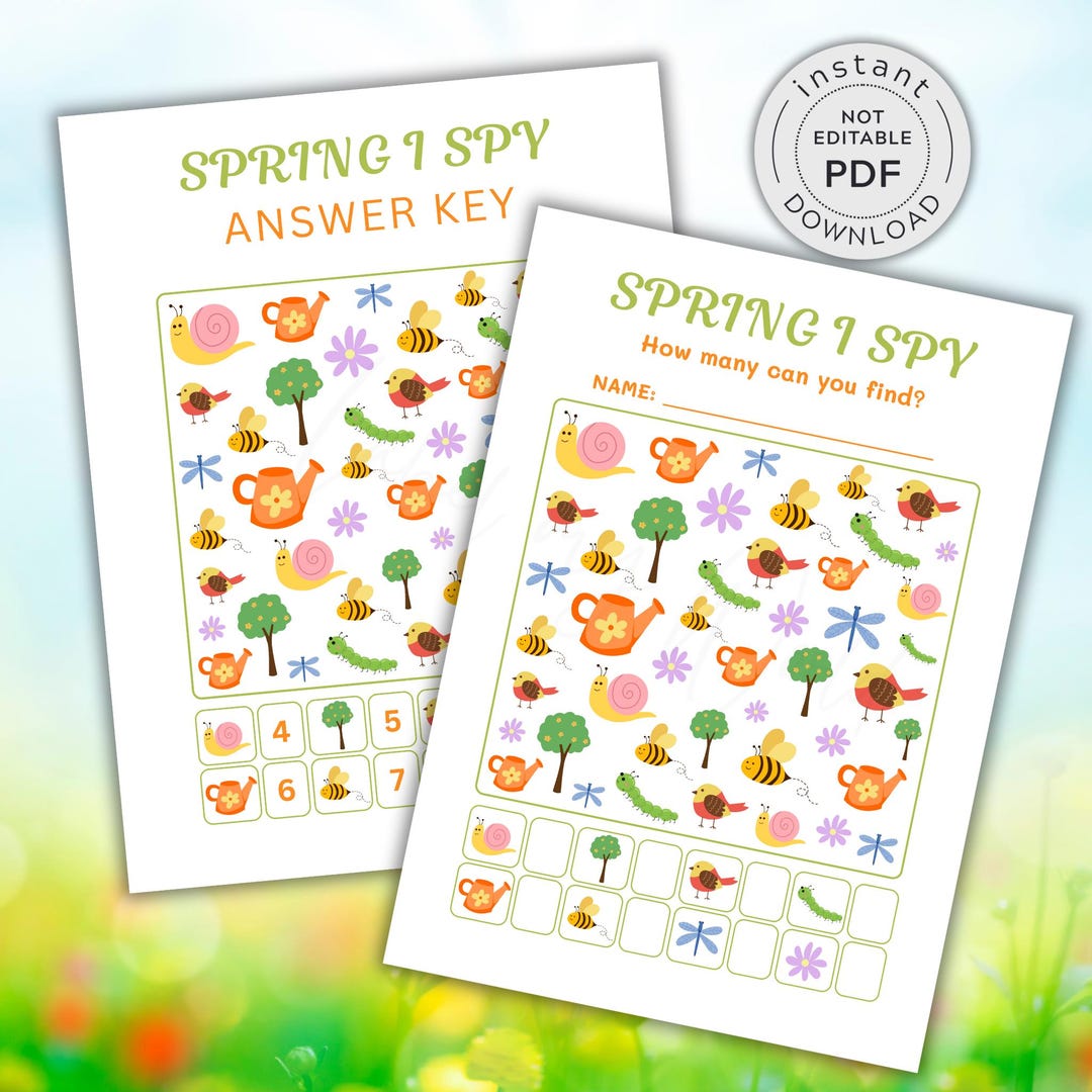 Spring I Spy Game, Printable How Many Can You Find Classroom Activity ...
