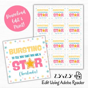 Bursting to Tell You That You're a Star Printable Gift Tag ...