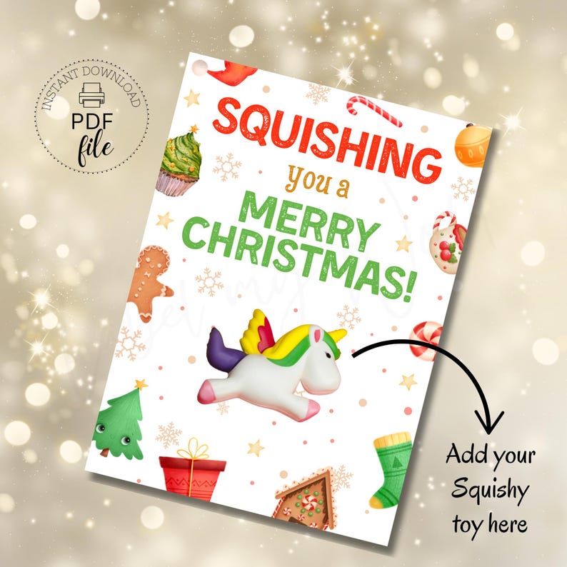 Printable Squish Christmas Gift Tags, Squishing You a Merry Christmas ...