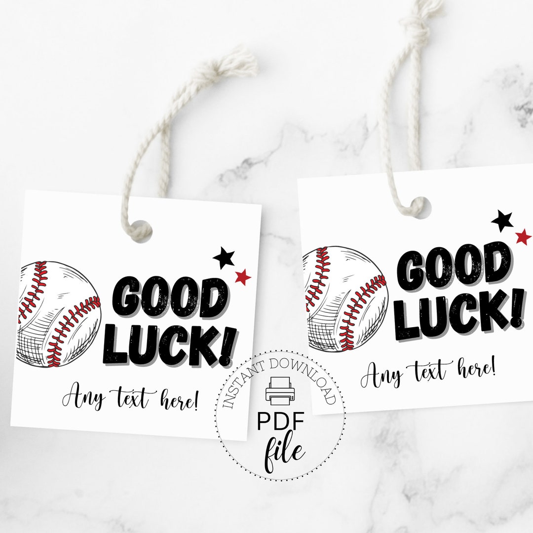 Baseball Good Luck Printable Tags Personalized Cheer Team - Etsy
