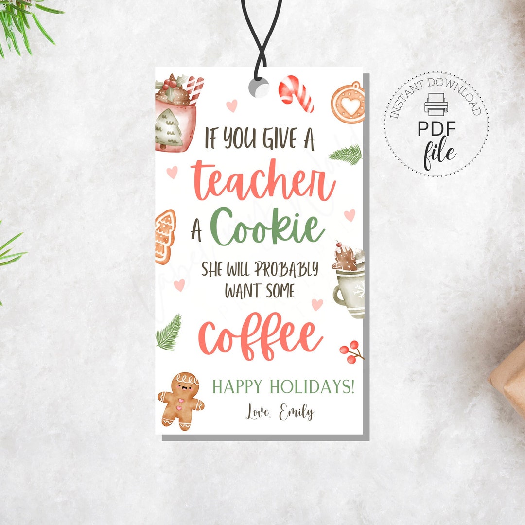 Christmas Teacher Appreciation Gift Tags | Printable Christmas Cookies ...