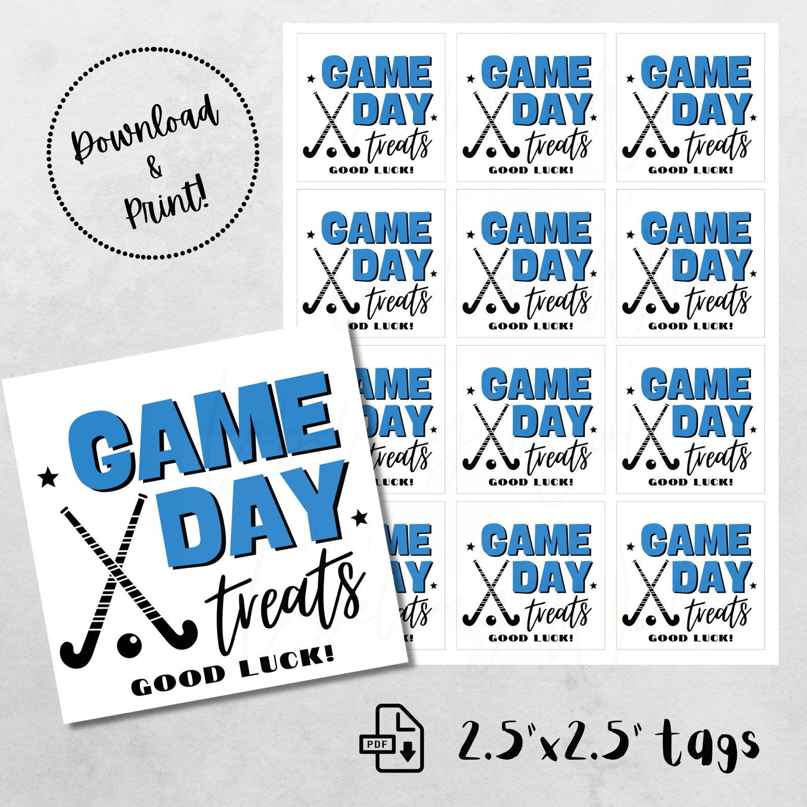 Printable Field Hockey Game Day Tags | Game Day Treats Good Luck Gift ...