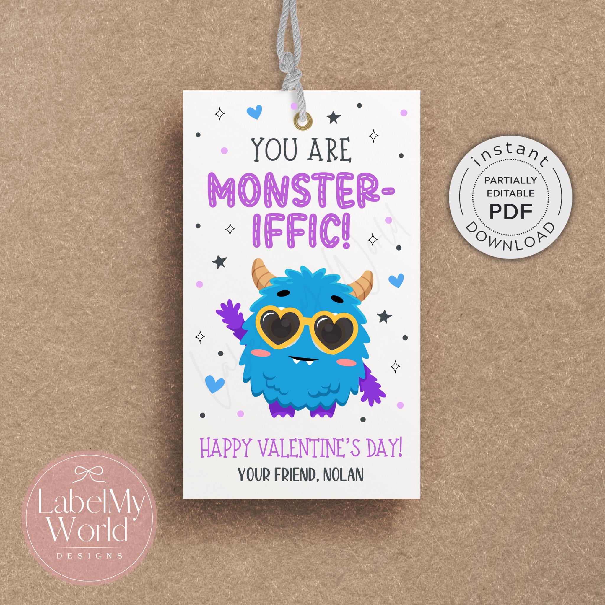 Printable Monster Valentine Cards, Classroom Monster Valentine's Day ...
