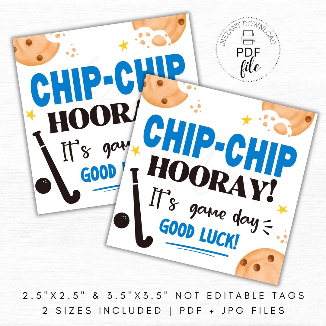 Field Hockey Chip Chip Hooray It's Game Day Good Luck Gift Tag ...