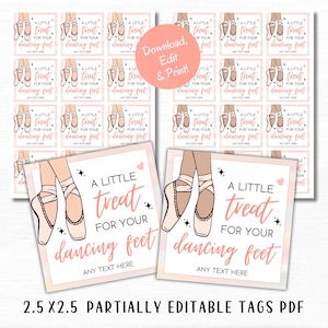 Printable Ballet Dancer Treat Tag, Personalized A Little Treat for Your ...