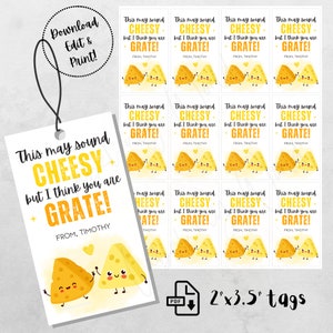 Cheese Printable Gift Tag, Personalized This May Sound Cheesy but I ...