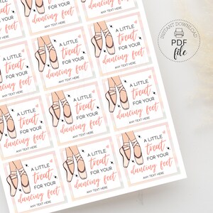Printable Ballet Dancer Treat Tag, Personalized A Little Treat for Your ...
