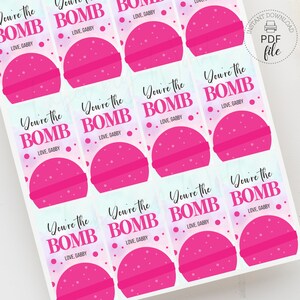 Printable Bath Bomb Gift Tag, Appreciation Teacher/school/employee ...