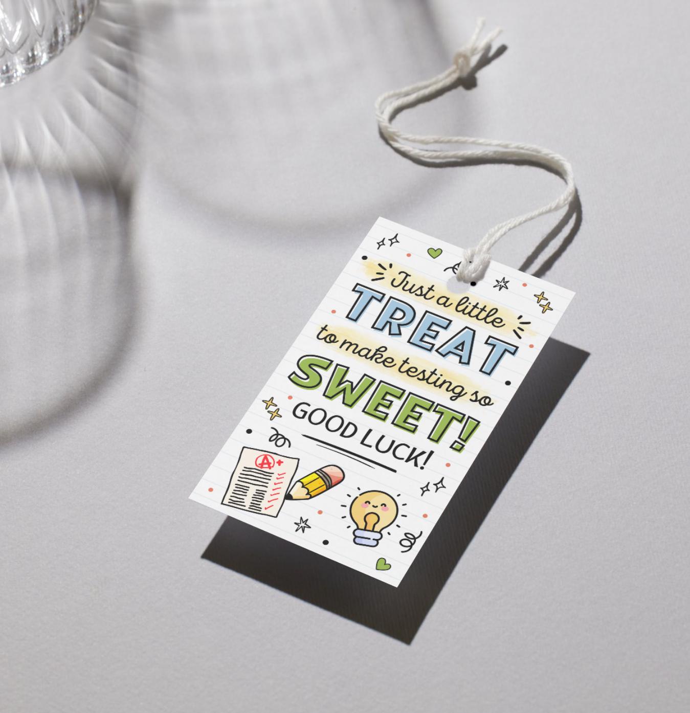 Printable School Testing Day Treat Tag, Classroom Teacher Just a Little ...