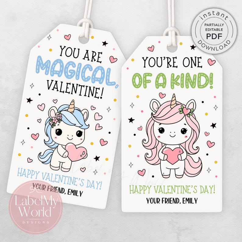 Printable Unicorn Valentine Cards, Classroom Magical Unicorn Valentine ...