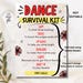 Dance Survival Kit Tag, Editable Dance Team Gift Tags, Dance ...