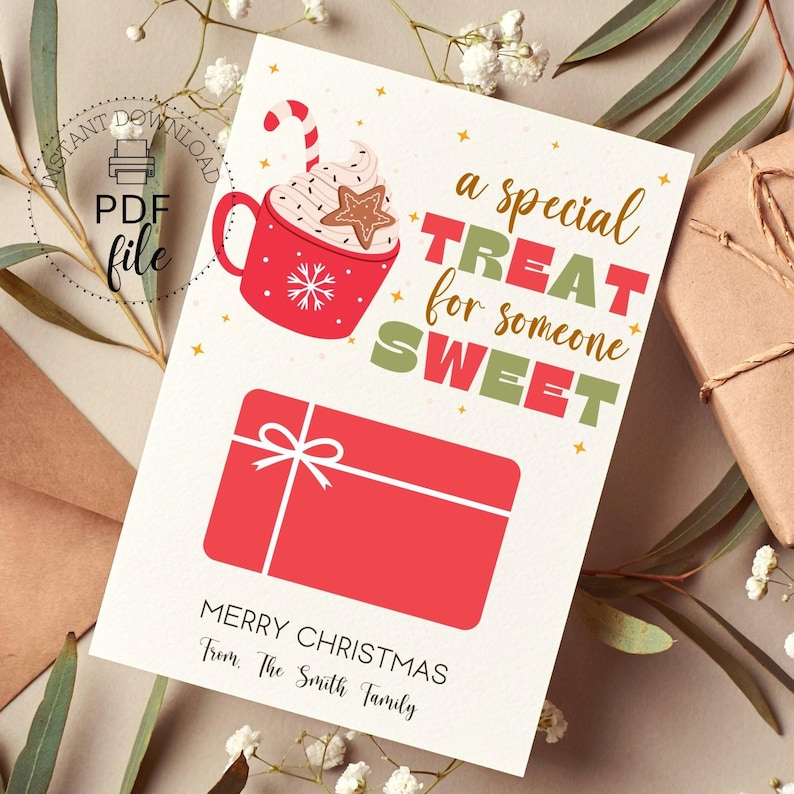 Christmas Gift Card Holder Template | Printable A Special Treat for ...