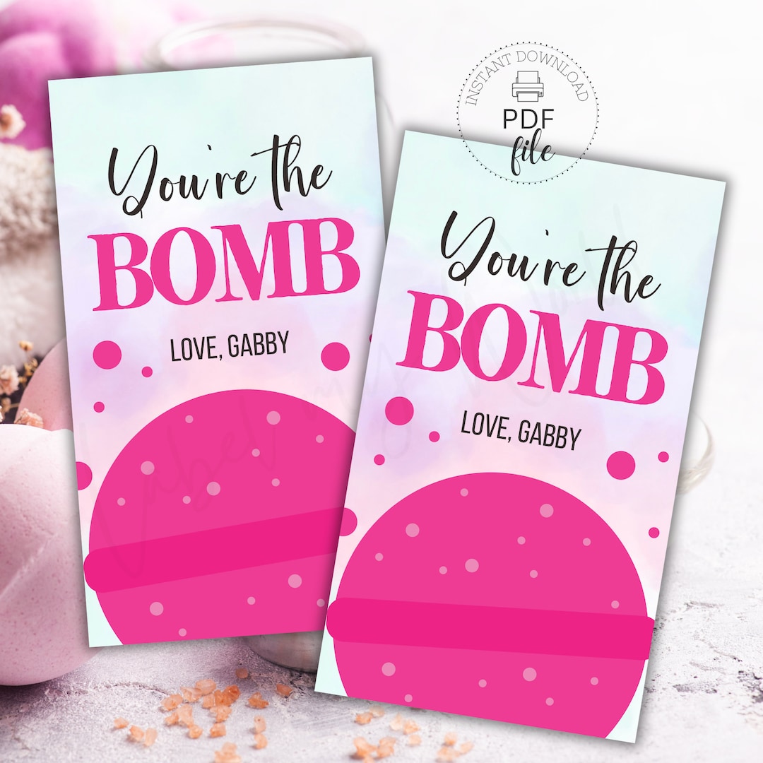 Printable Bath Bomb Gift Tag, Appreciation Teacher/school/employee ...