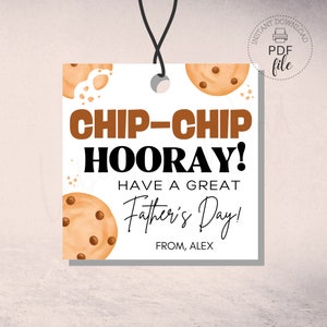 Happy Father's Day Cookies Gift Tag | Printable Editable Chip Chip ...