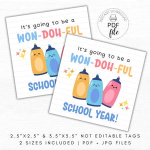 Printable Back to School Play Dough Gift Tag, It's Going to Be a Won ...