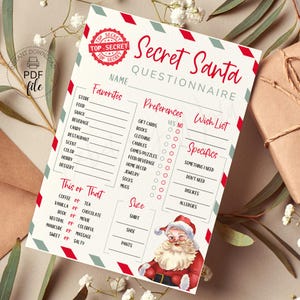 Printable Christmas Gift Exchange Questionnaire, My Christmas Wish List ...