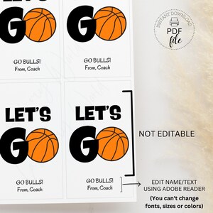 Basketball Team Let's Go Tags | Printable Basketball Good Luck Game Day ...