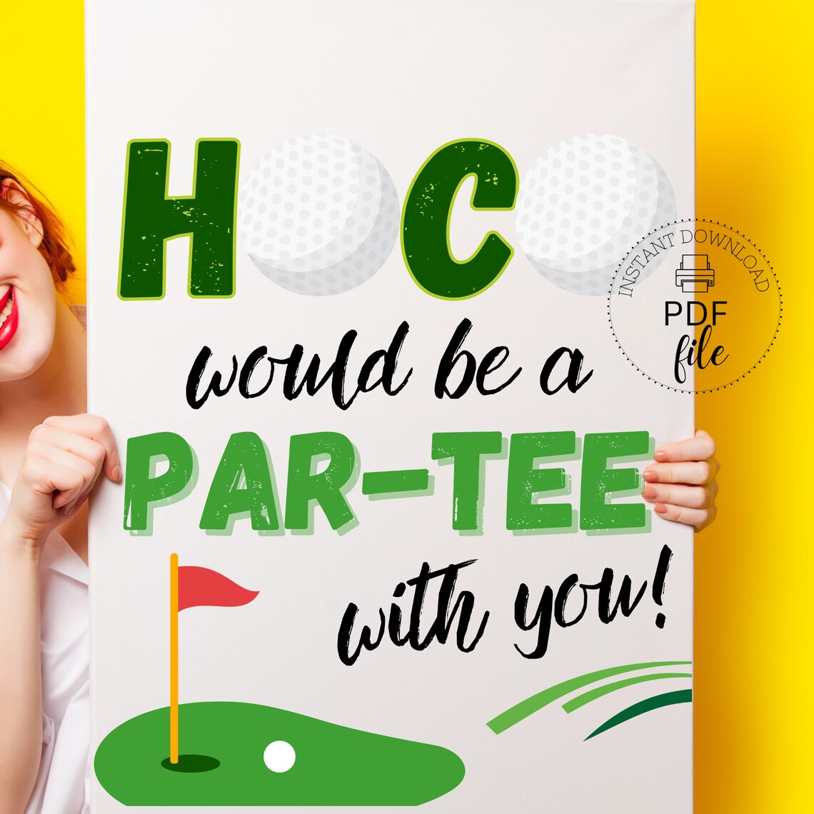 Printable Golf Homecoming Proposal Sign Hoco Would Be A Par-tee With ...