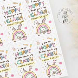 Printable I'm so Hoppy to Have You in My Class Gift Tag, Classroom ...