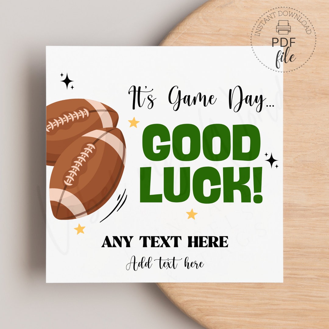 Printable Football Good Luck Tags | Personalized Cheer Team Gift Tag ...