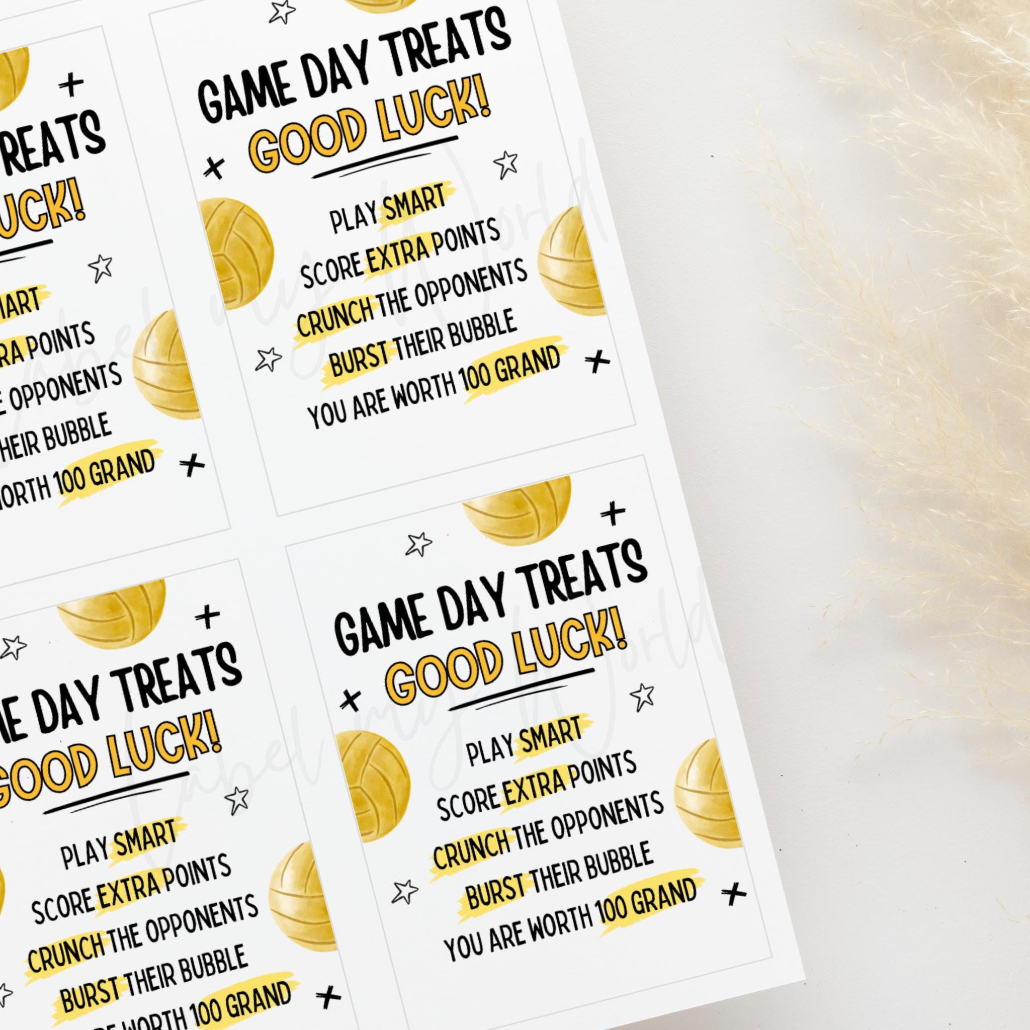 Printable Water Polo Candy Treat Bag Tag, Good Luck Water Polo Gift ...