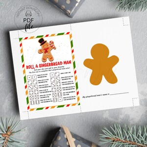 Printable Roll a Gingerbread Man Game, Christmas Classroom Activity 8.5 ...