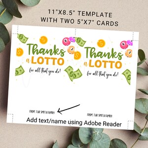 Printable Thanks a Lotto Lottery Ticket Holder | Appreciation, Birthday ...