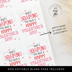 Printable Valentine Soap Gift Tag, Personalized Soaping You Have a ...