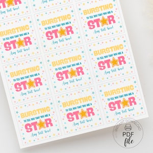 Bursting to Tell You That You're a Star Printable Gift Tag ...