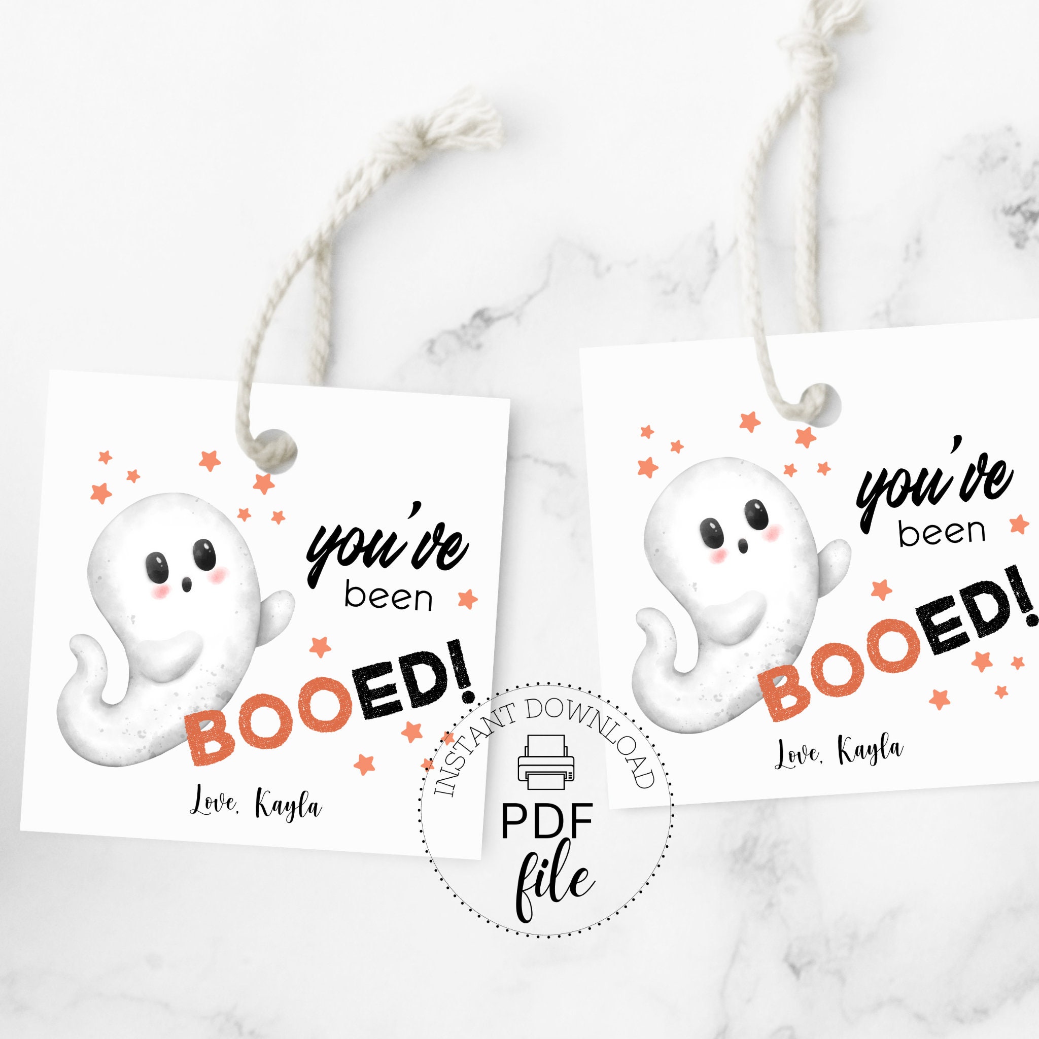 Editable You've Been Booed Printable Gift Tags - Etsy