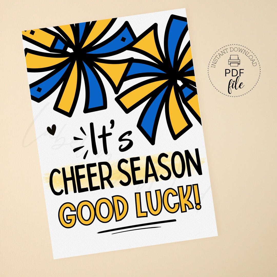 Printable Cheerleading Good Luck Tag, It's Cheer Season 2.5"x3.5" Treat ...