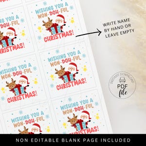 Printable Playdough Gift Tag, Wishing You a Won-doh-ful Christmas ...