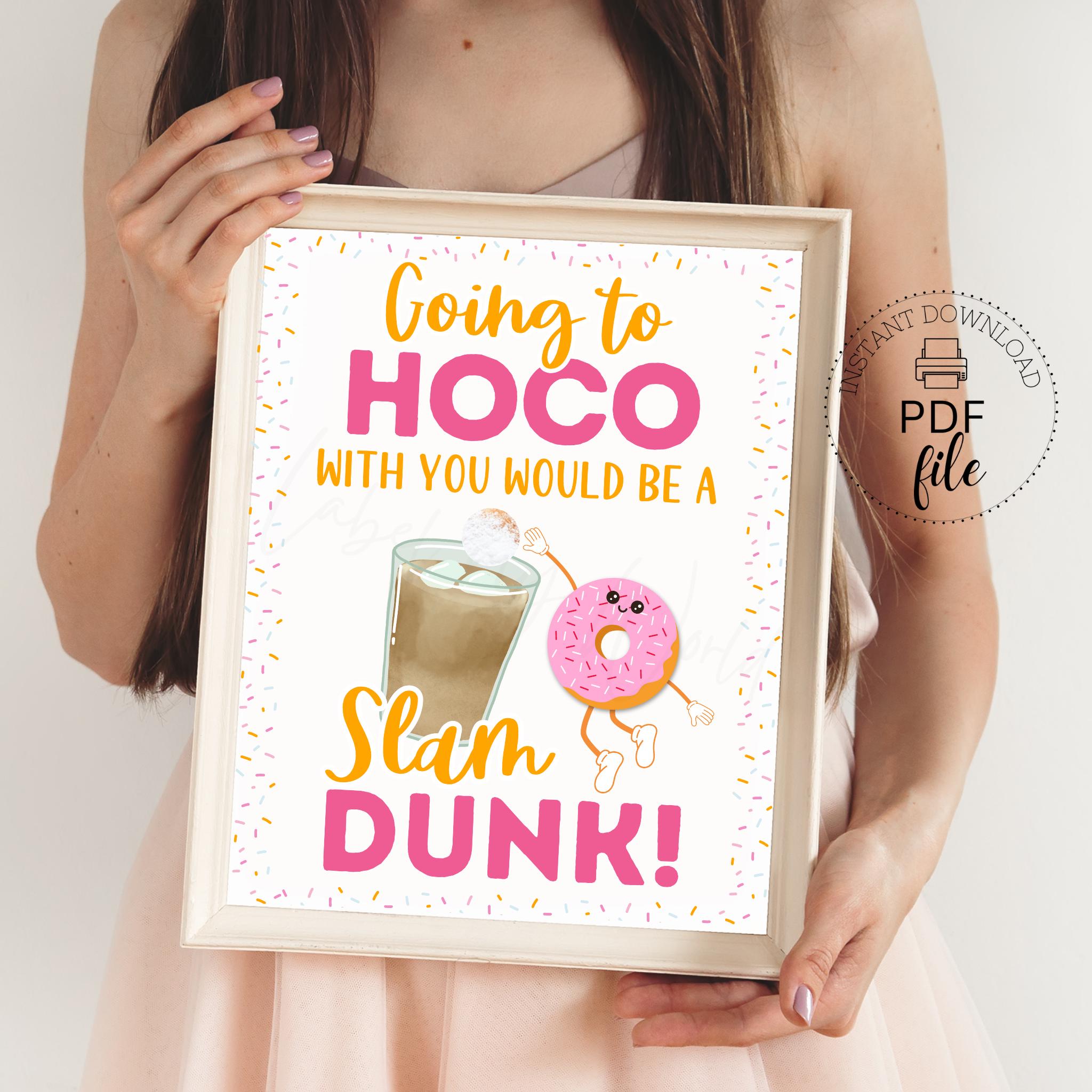 Printable Donut & Basketball Proposal Sign, Going to HOCO With You ...