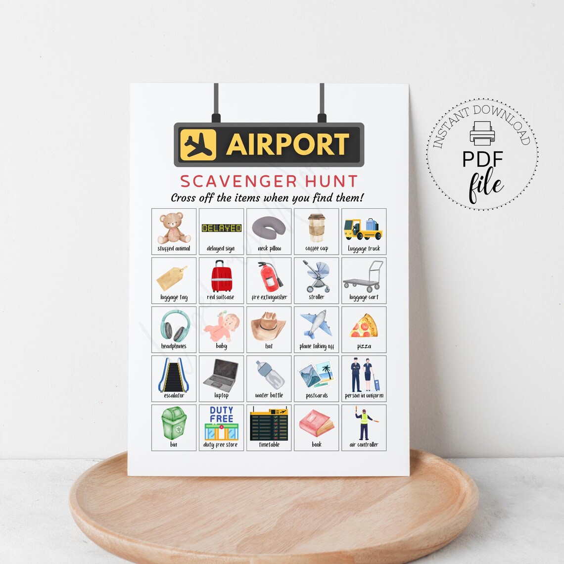Printable Airport Scavenger Hunt, Holiday Vacation Treasure Hunt for ...