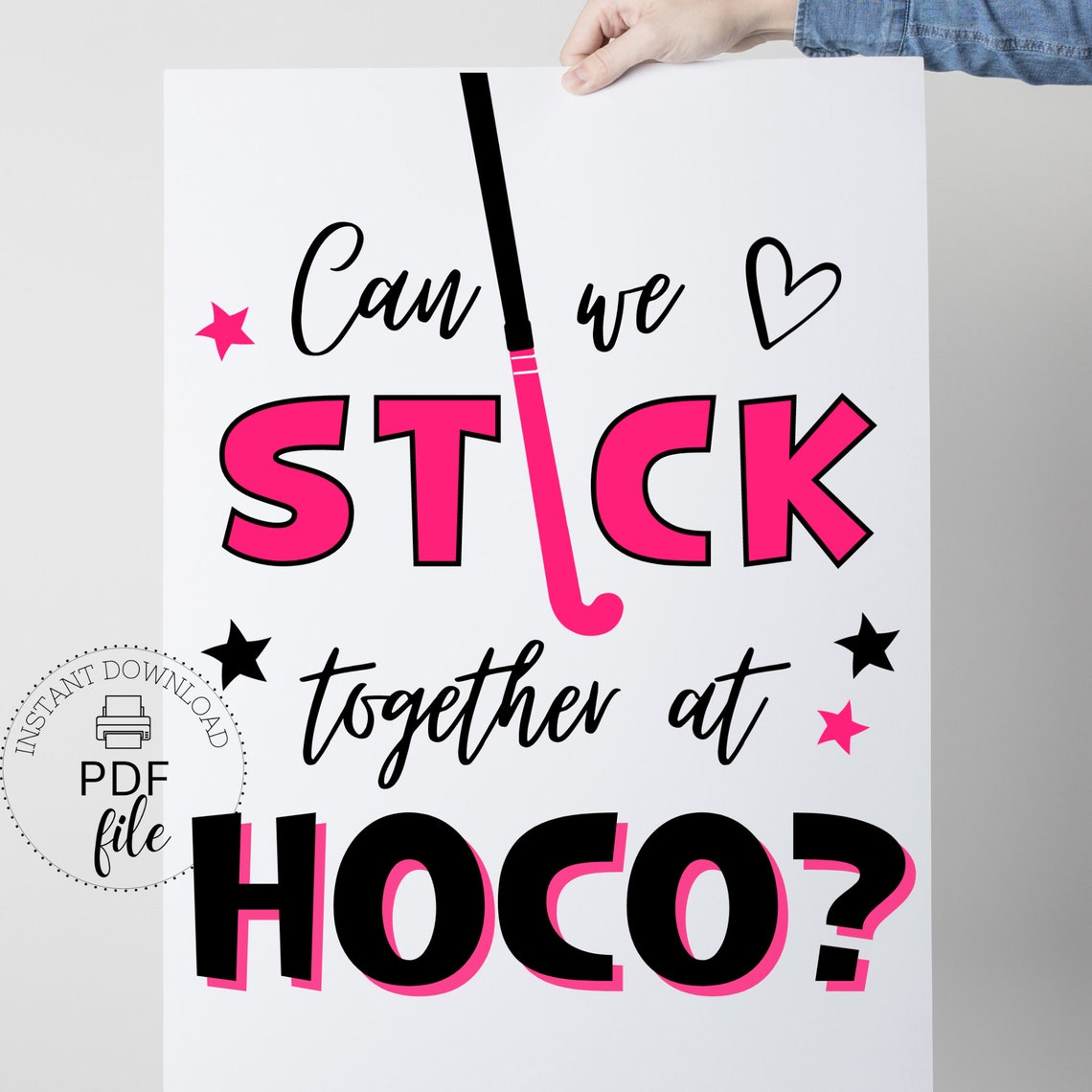 Printable HOCO Field Hockey Proposal Sign Can We Stick - Etsy