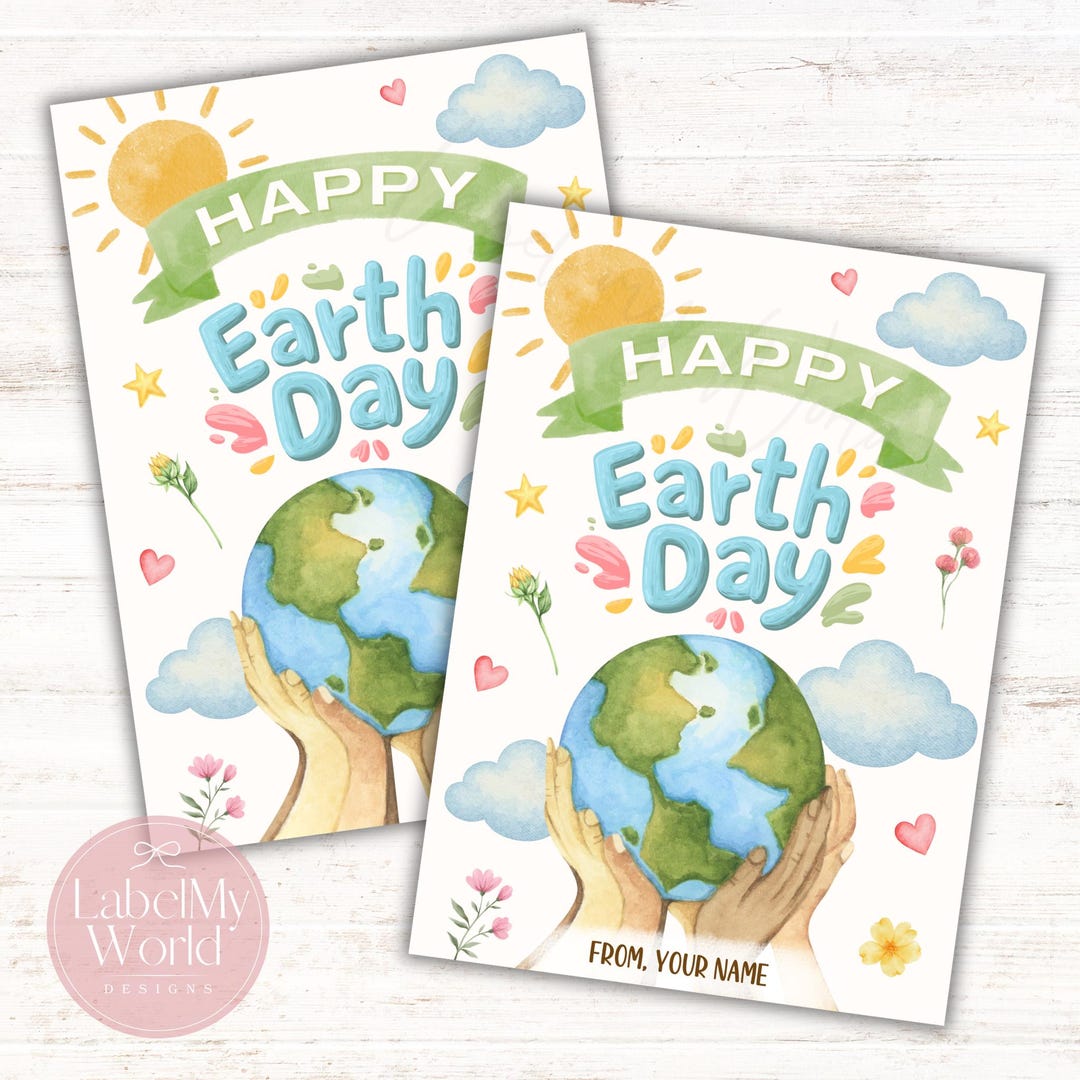 Printable Happy Earth Day Gift Tag (PDF + JPG Download) - Etsy