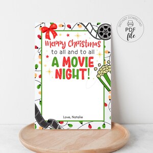 Printable Christmas Movie Theater Gift Card Holder Template, Enjoy a ...