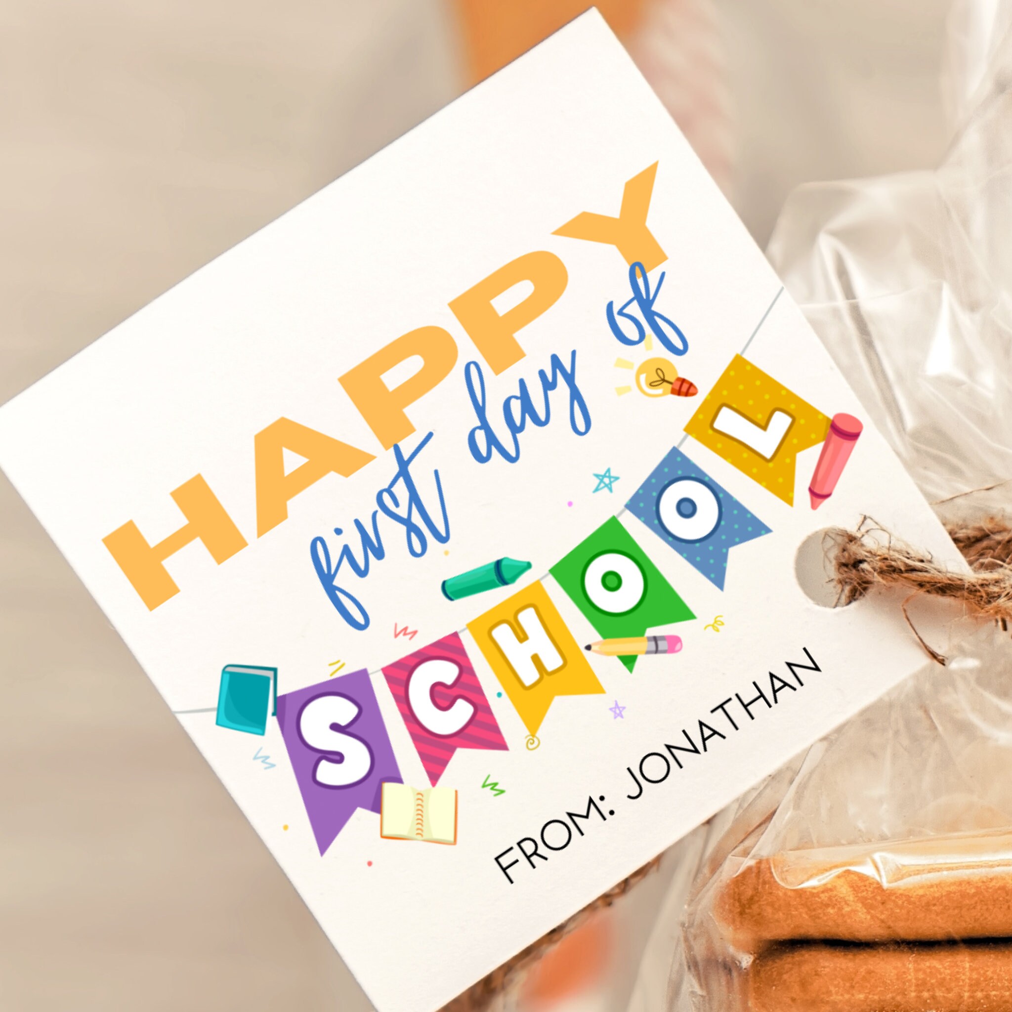 Happy First Day of School Tag Printable - Etsy