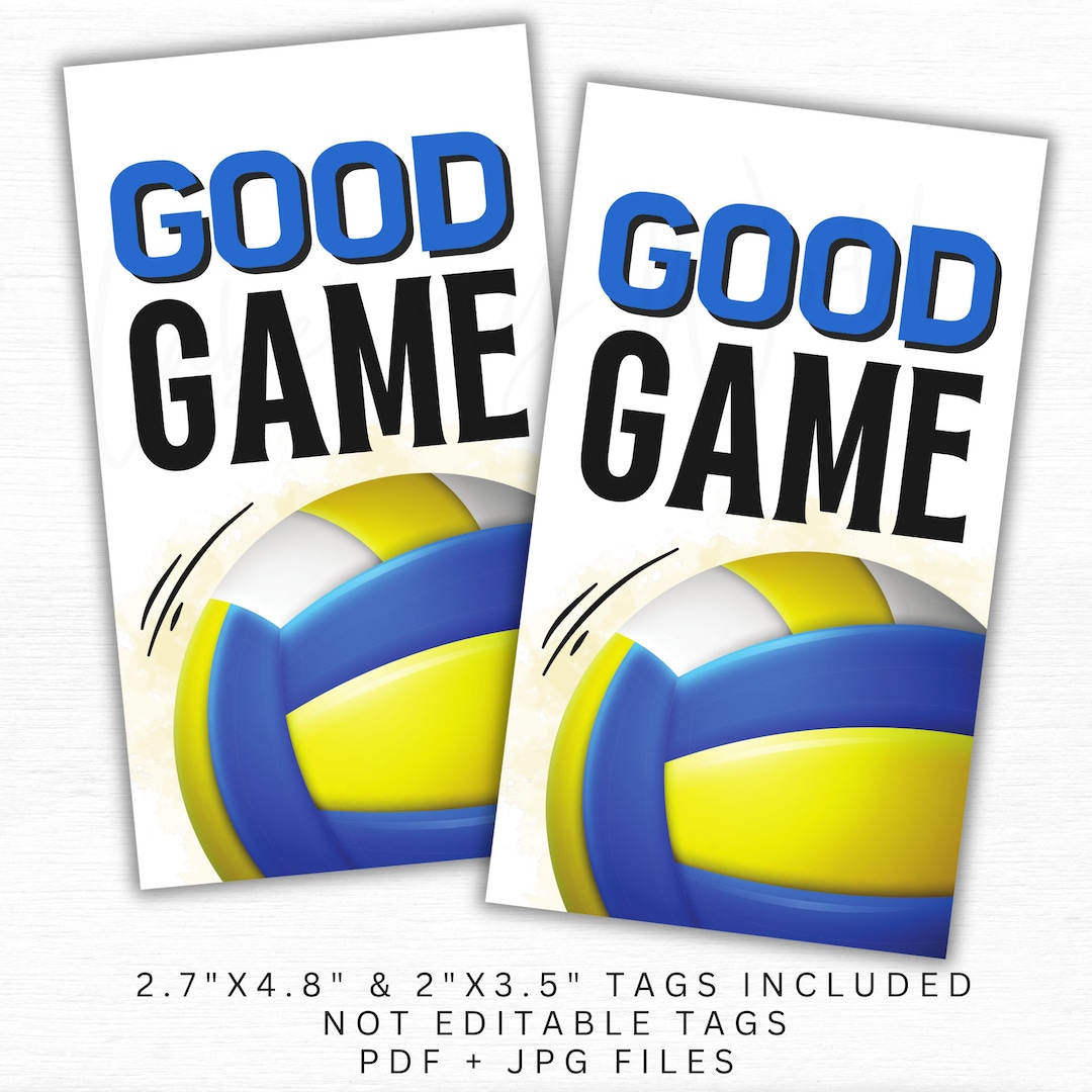 Printable Volleyball Good Game Tags, Volleyball Game/tournament Treat ...