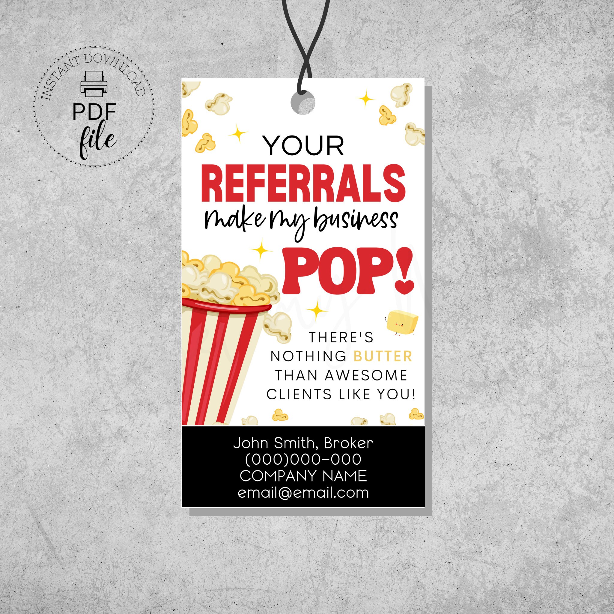 Popcorn Pop by Tag Your Referrals Make My Business Pop Realtor Tag ...