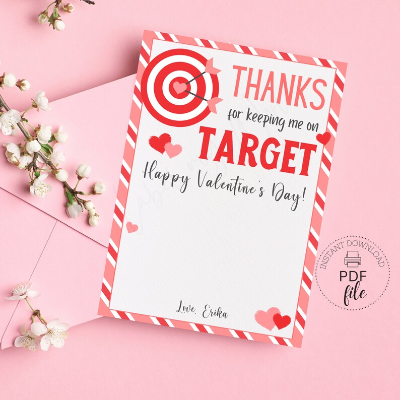 Thanks for Keeping Me on Target, Happy Valentine's Day Gift Card Holder ...