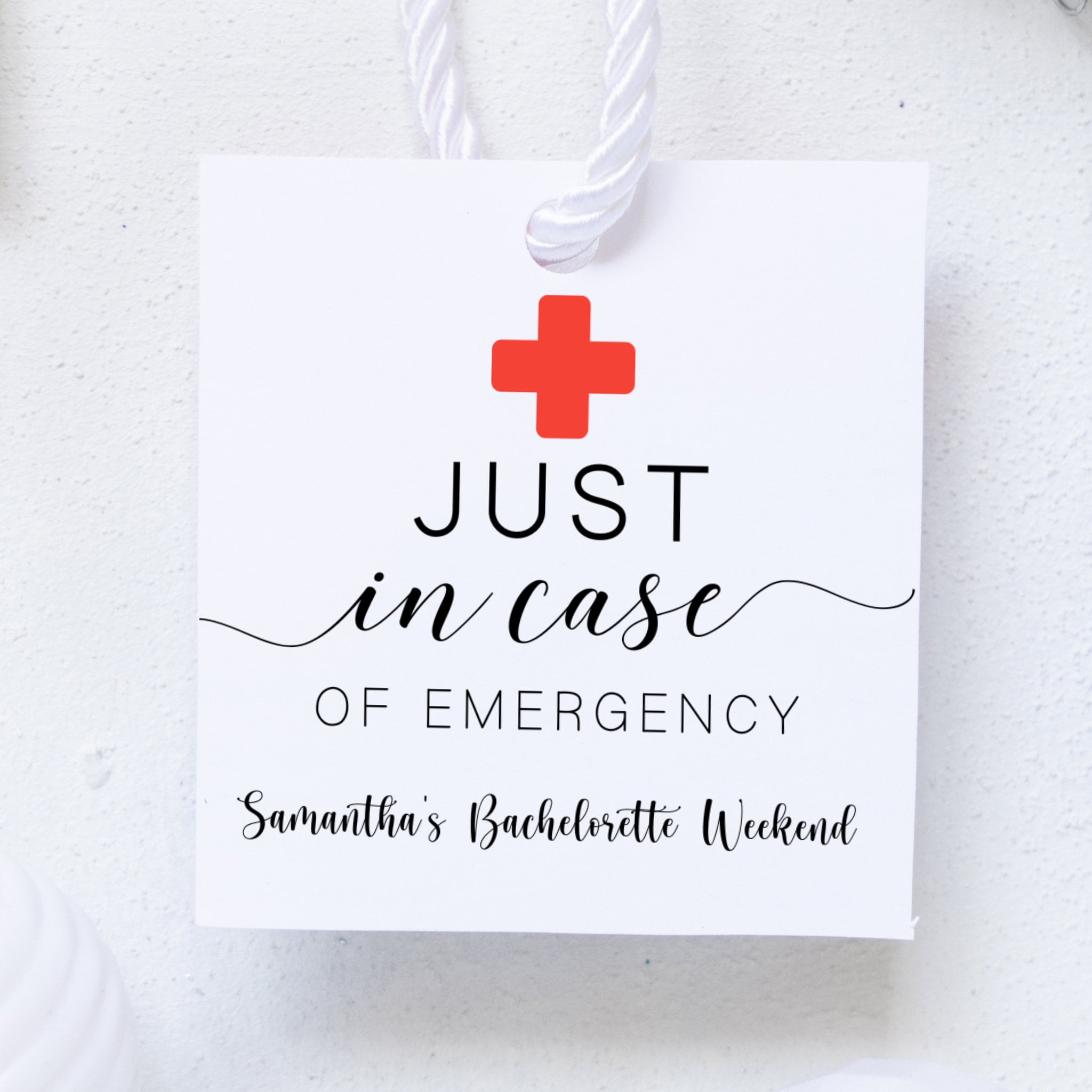 Just in Case of Emergency Tags, Printable Bachelorette Hangover Kit 3.5 ...