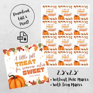 Fall Appreciation Treat Tags Printable A Little Fall Treat for Someone ...