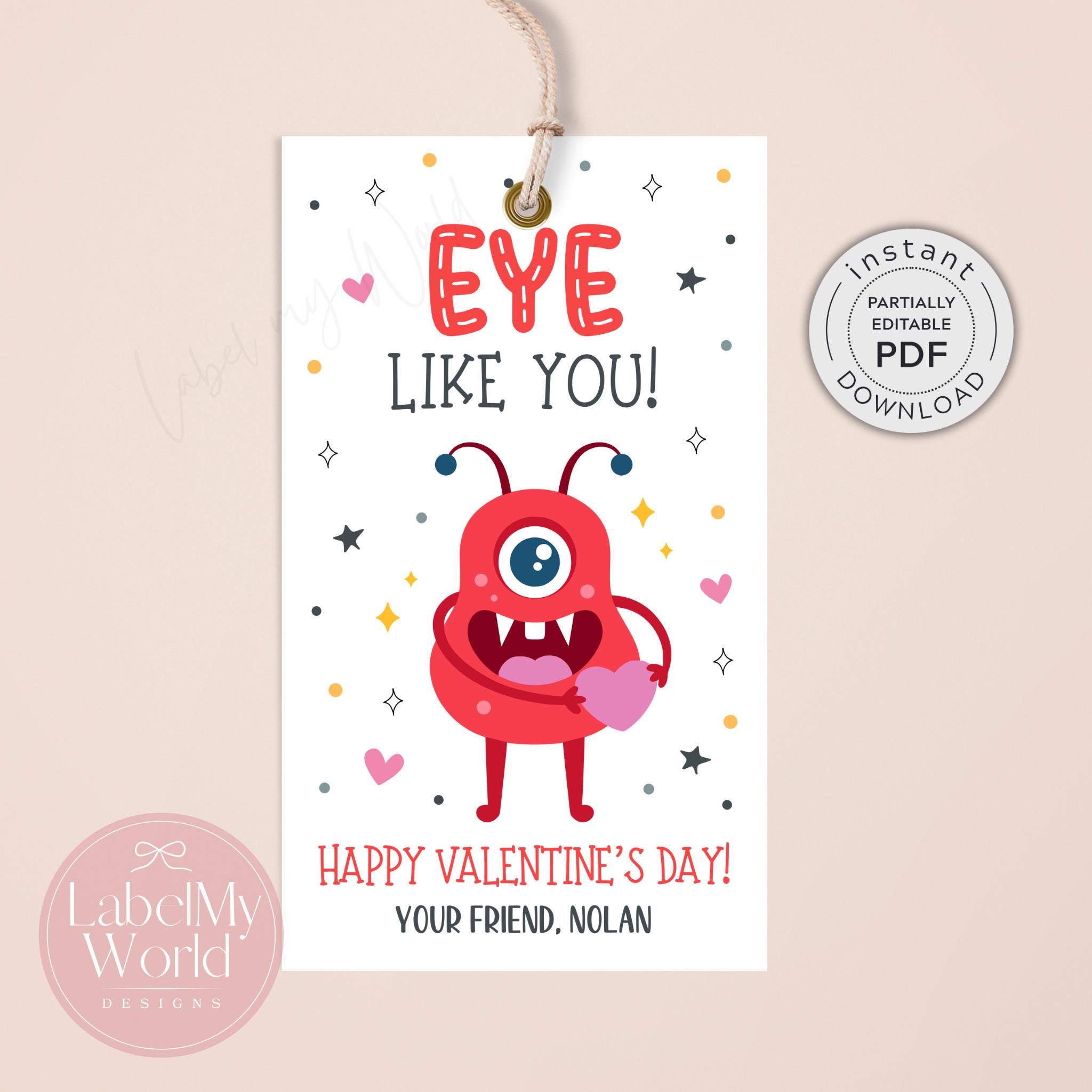 Printable Monster Valentine Cards, Classroom Monster Valentine's Day ...