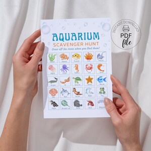 Printable Aquarium Scavenger Hunt, Aquarium Field Trip Treasure Hunt ...