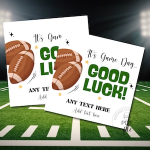 Printable Football Good Luck Tags | Personalized Cheer Team Gift Tag ...
