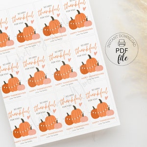 Happy Thanksgiving Personalized Tag | Printable Fall Gift Tag | Pumpkin ...
